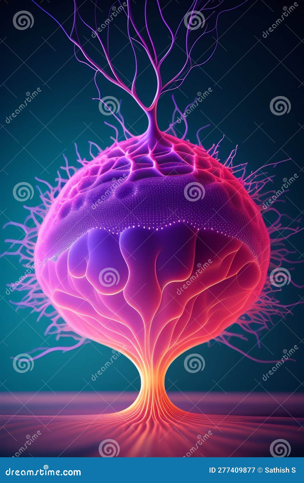 3-D Neuron Visualization - AI Generated Stock Illustration ...