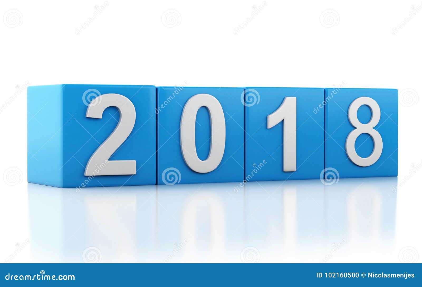 3d New Year 2018 stock illustration. Illustration of countdown - 102160500