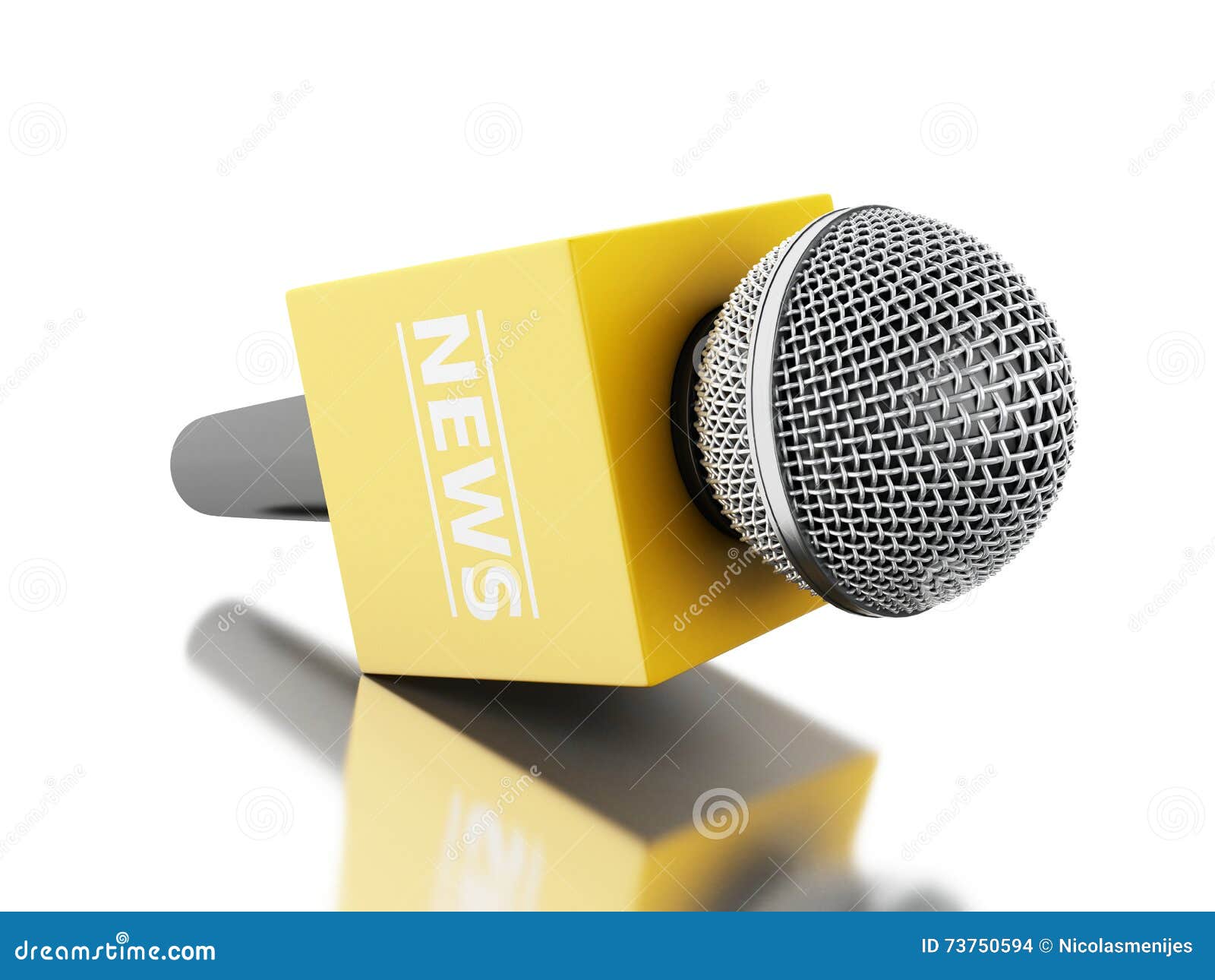 3d News Microphone Tv With Laptop. Royalty-Free Stock Image ...