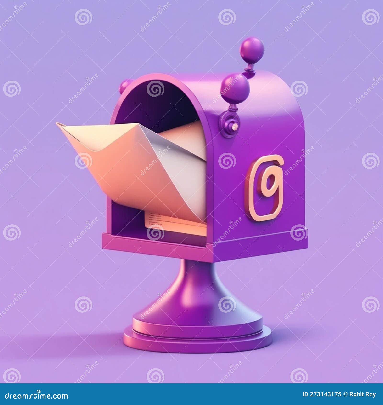 3D Newsletter concept stock illustration. Illustration of postage ...