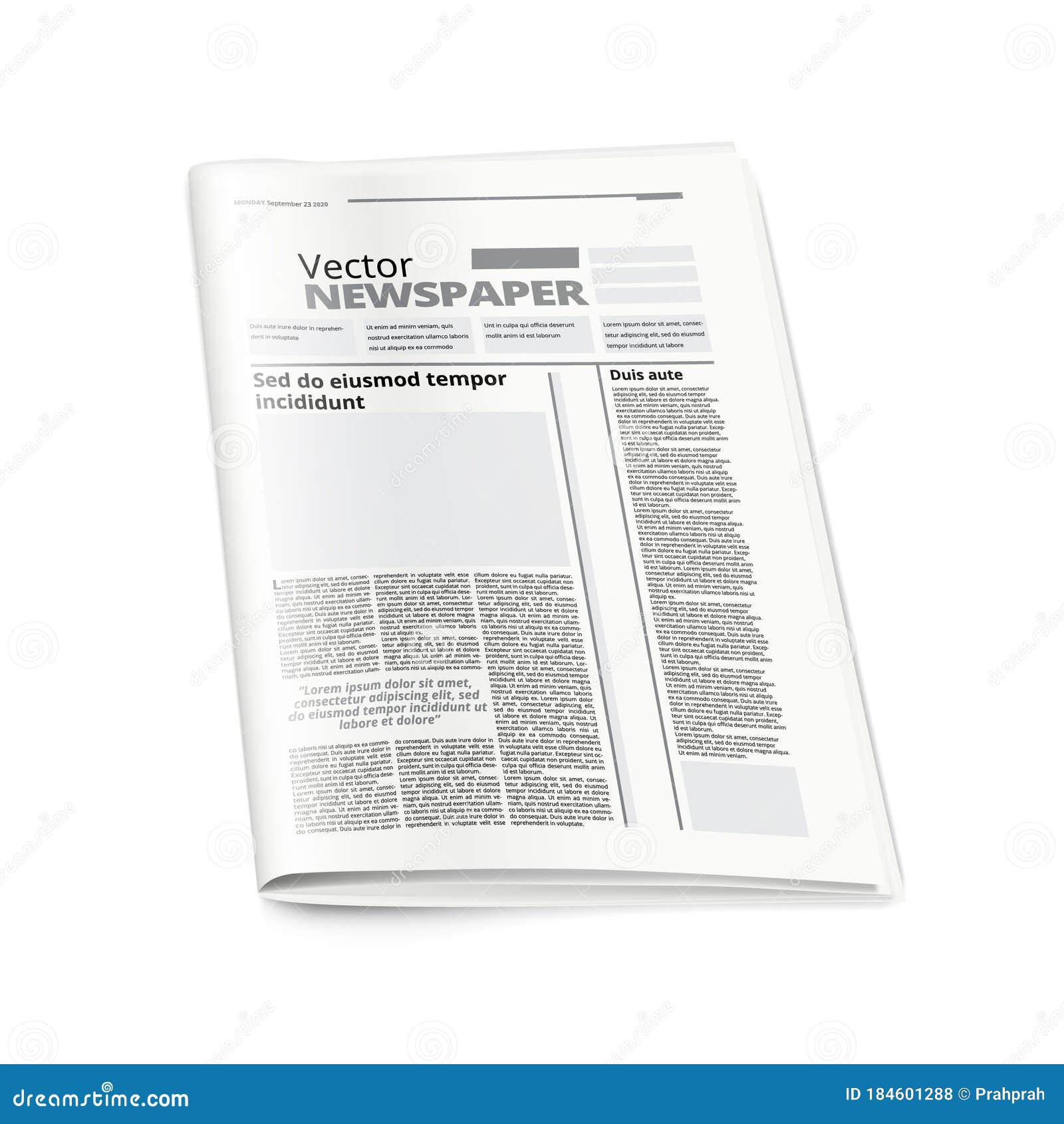 3D Newspaper or News Magazine Abstract Template Stock Vector ...
