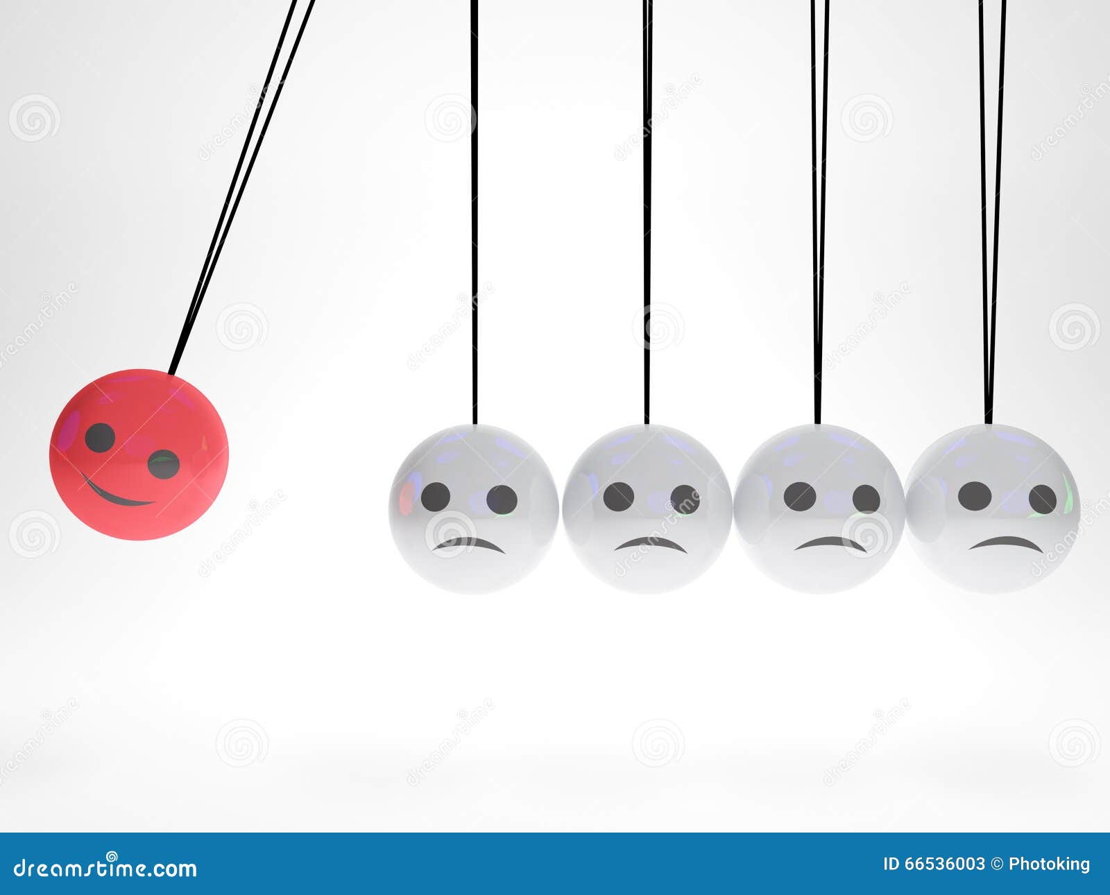 3d Newtons Cradle with Happy Face Stock Illustration - Illustration of ...