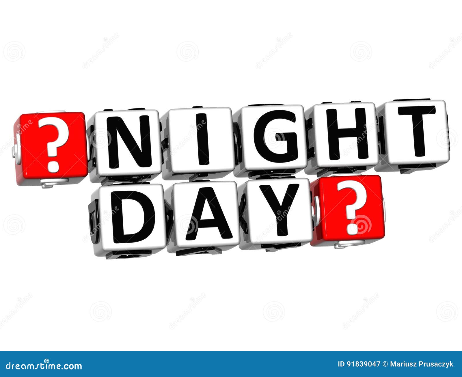 3D Night Day Button Click Here Block Text Stock Illustration ...