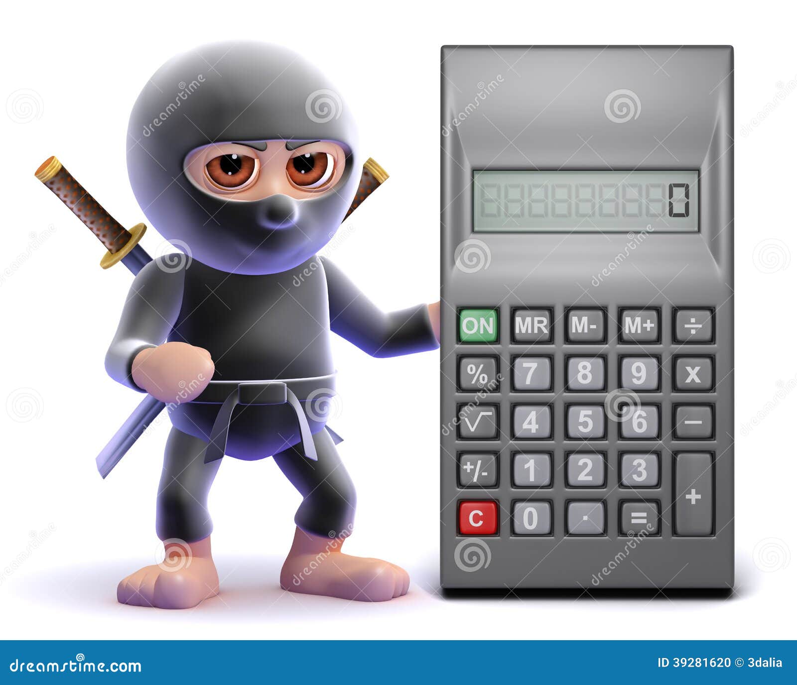 3d Ninja math stock illustration. Illustration of danger - 39281620