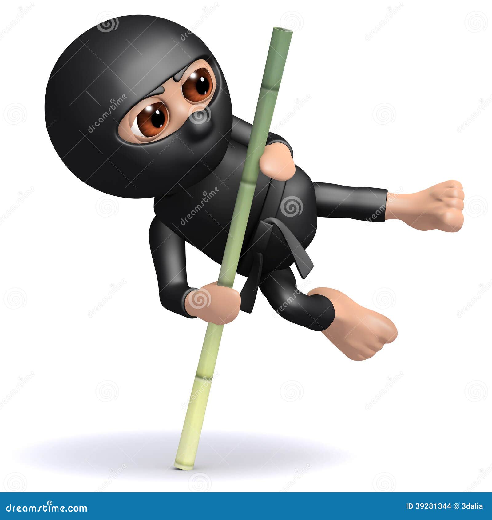 3d Ninja pole vault stock vector. Illustration of threat - 39281344