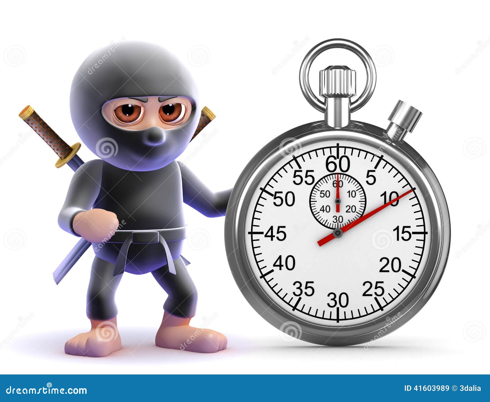 3d Ninja timer stock illustration. Illustration of render - 41603989