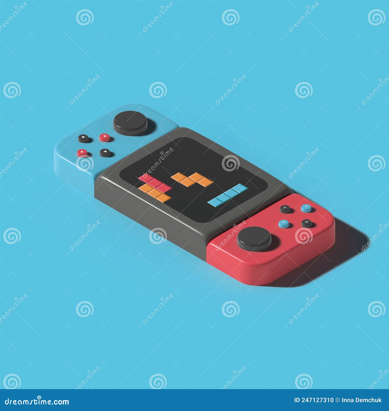 3D Nintendo Switch on Blue Background Stock Illustration - Illustration ...