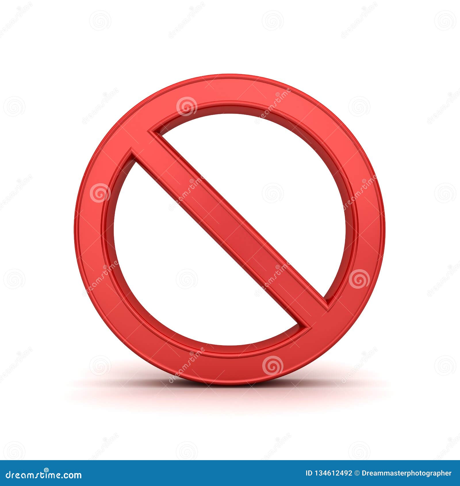 3d No Sign Symbol Isolated on White Background Stock Illustration ...
