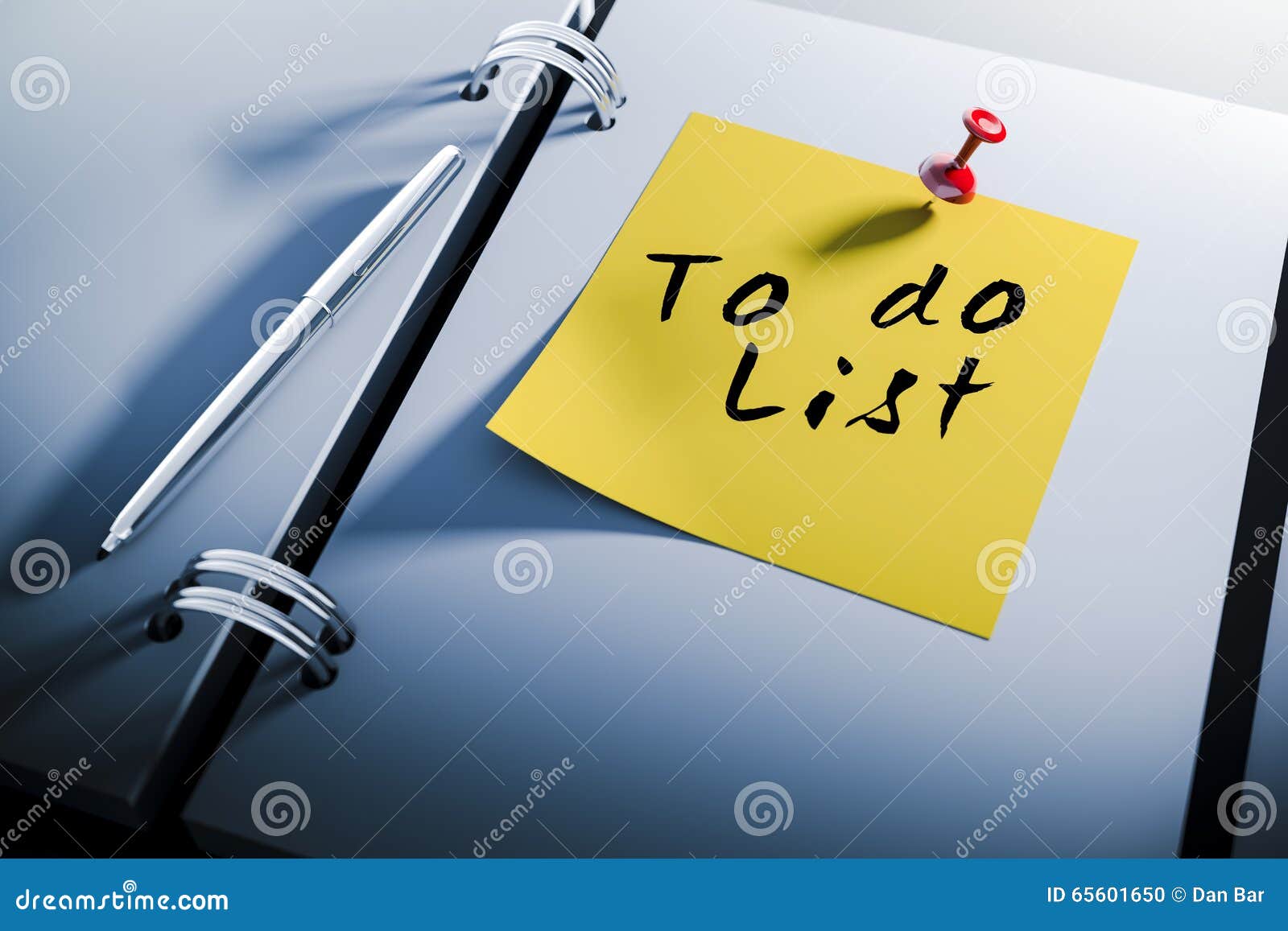 3d Note Book with To Do List Sticky Note Stock Illustration ...