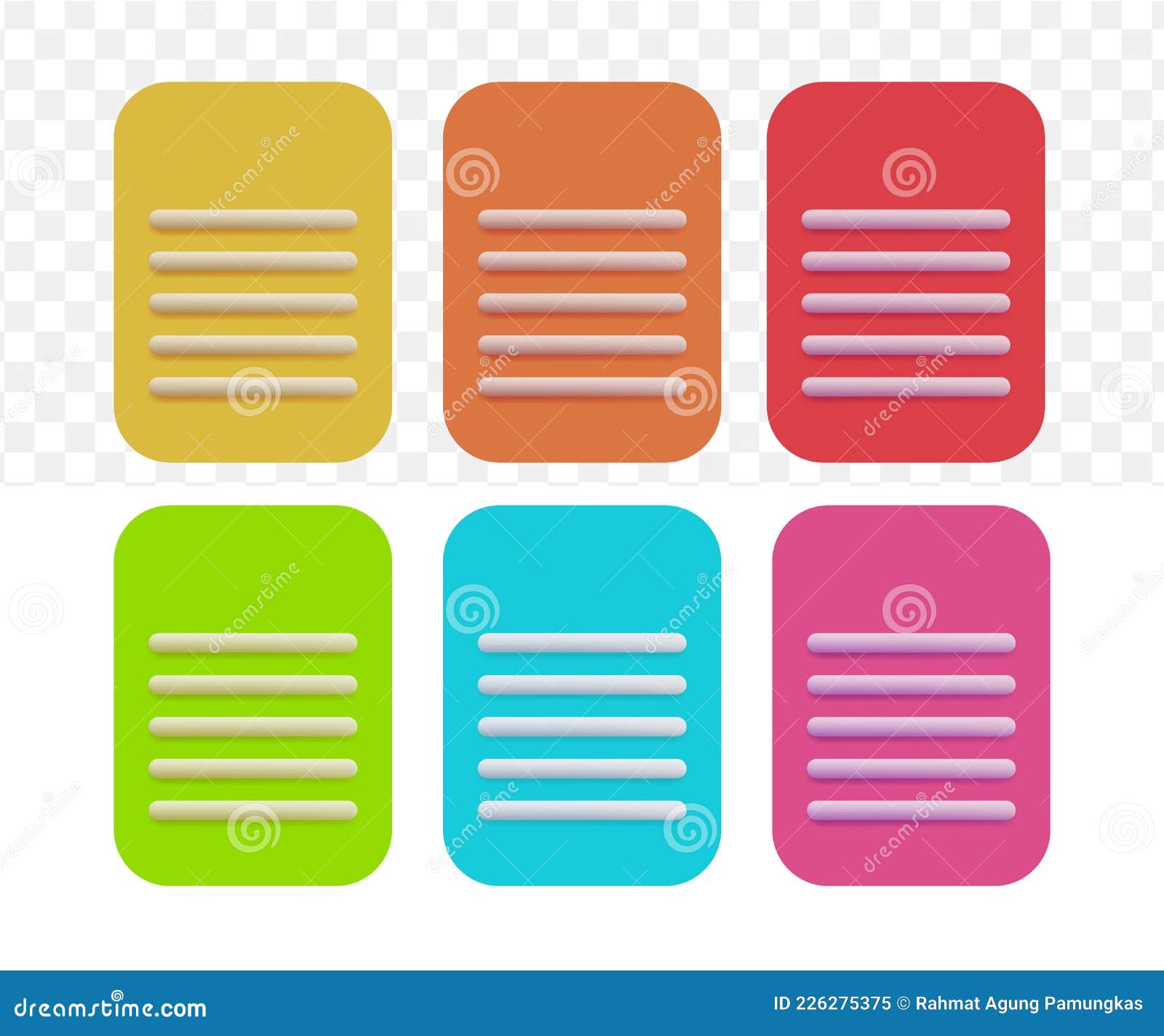 3d Note Copy Writing Icon Set Cartoon Style on Transparent Background ...