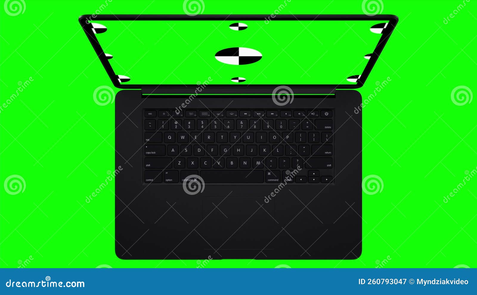 3D Notebook Laptop Computer Working Green Screen Display Isolated on ...