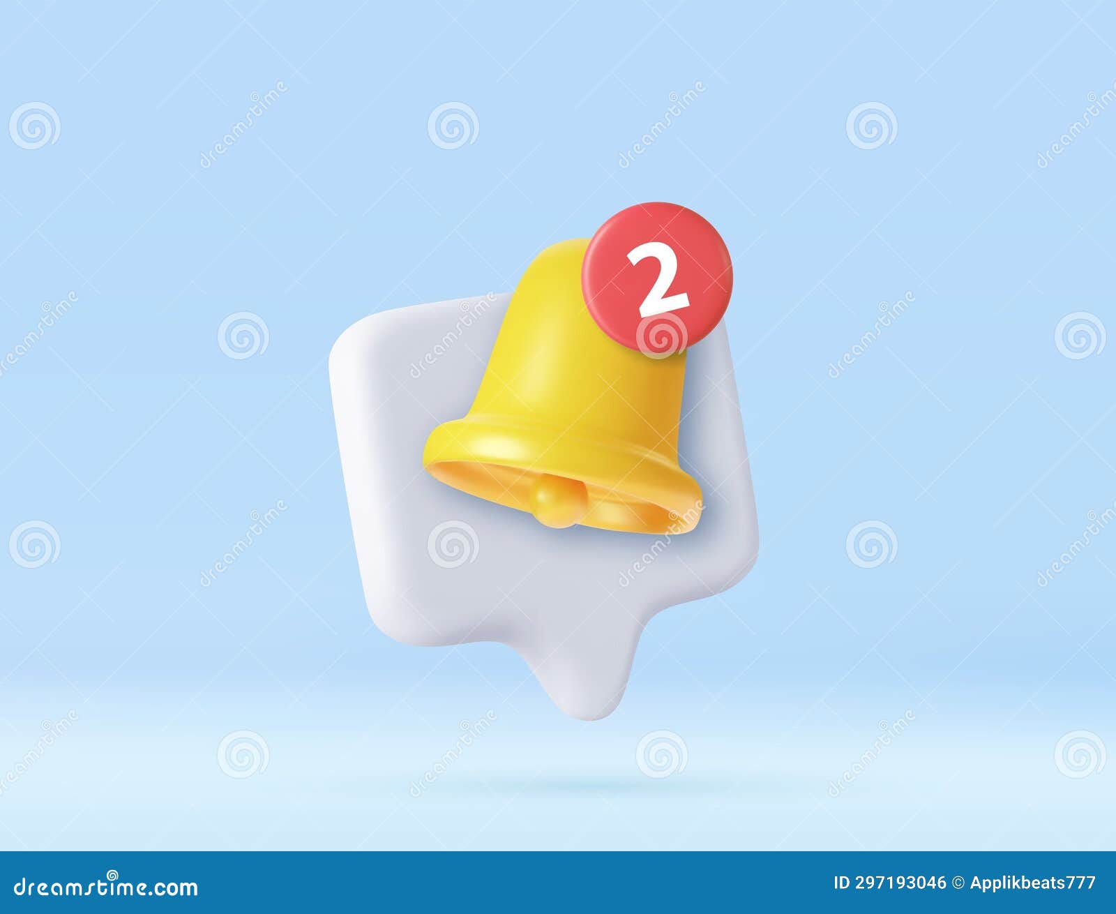 3D Notification Bell Alert Icon Stock Illustration - Illustration of ...
