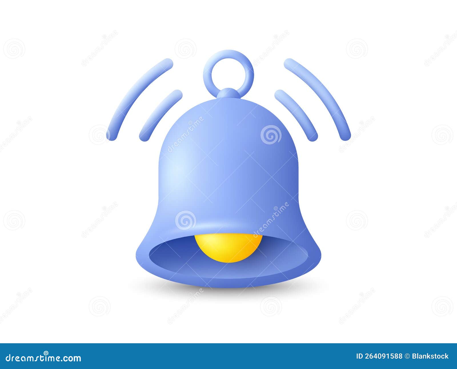 3d Notification Bell Vector Icon. Realistic 3d Render Blue Ringing Bell ...