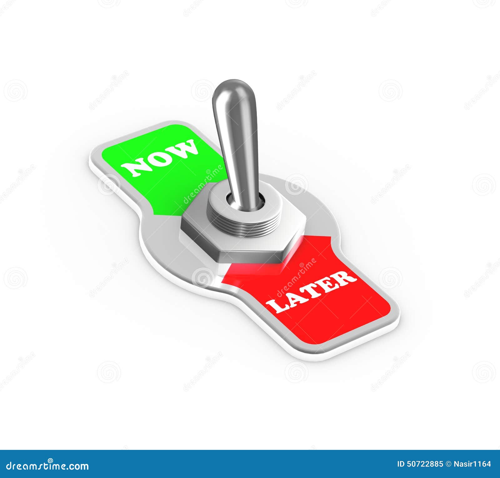 3d Now Later Toggle Switch Button Stock Illustration - Illustration of ...