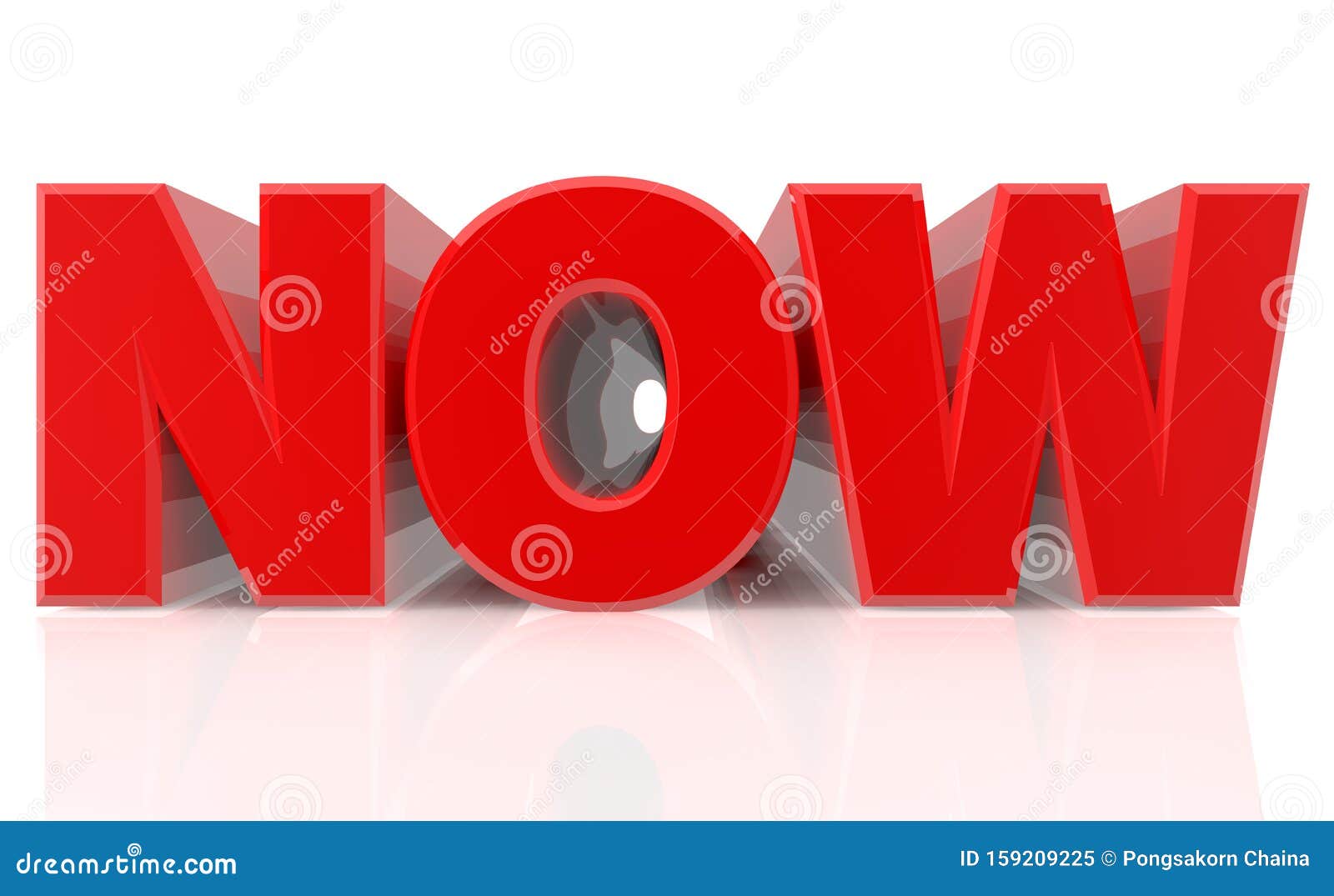 3D NOW Word on White Background 3d Rendering Stock Illustration ...