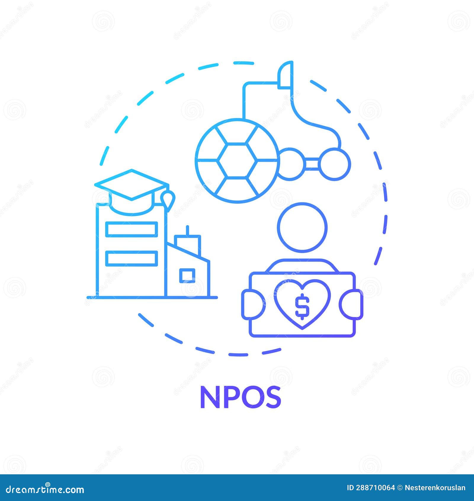 2D NPOs Gradient Thin Line Icon Concept Stock Vector - Illustration of ...