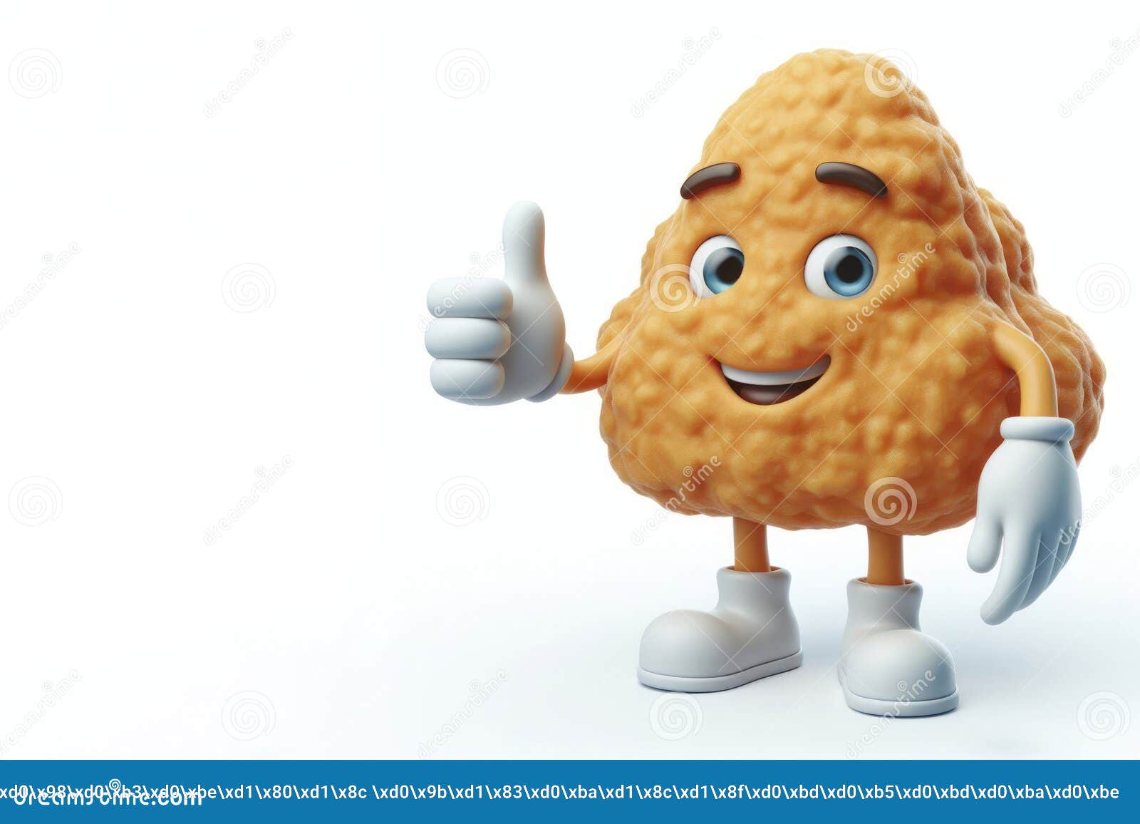 3d Nuggets Character with a Smiling Face on a White Background. Ai ...