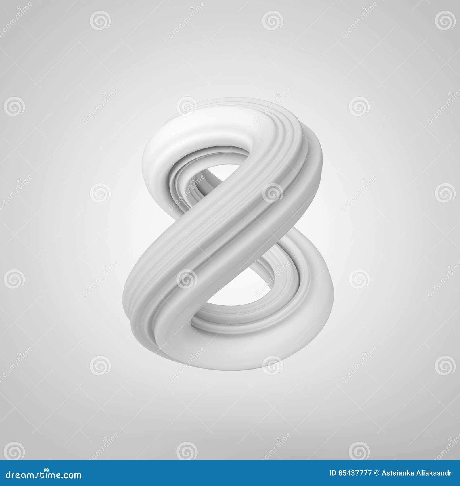 3D Number 8, 3D Rendering, Grey and Mat Stock Illustration ...