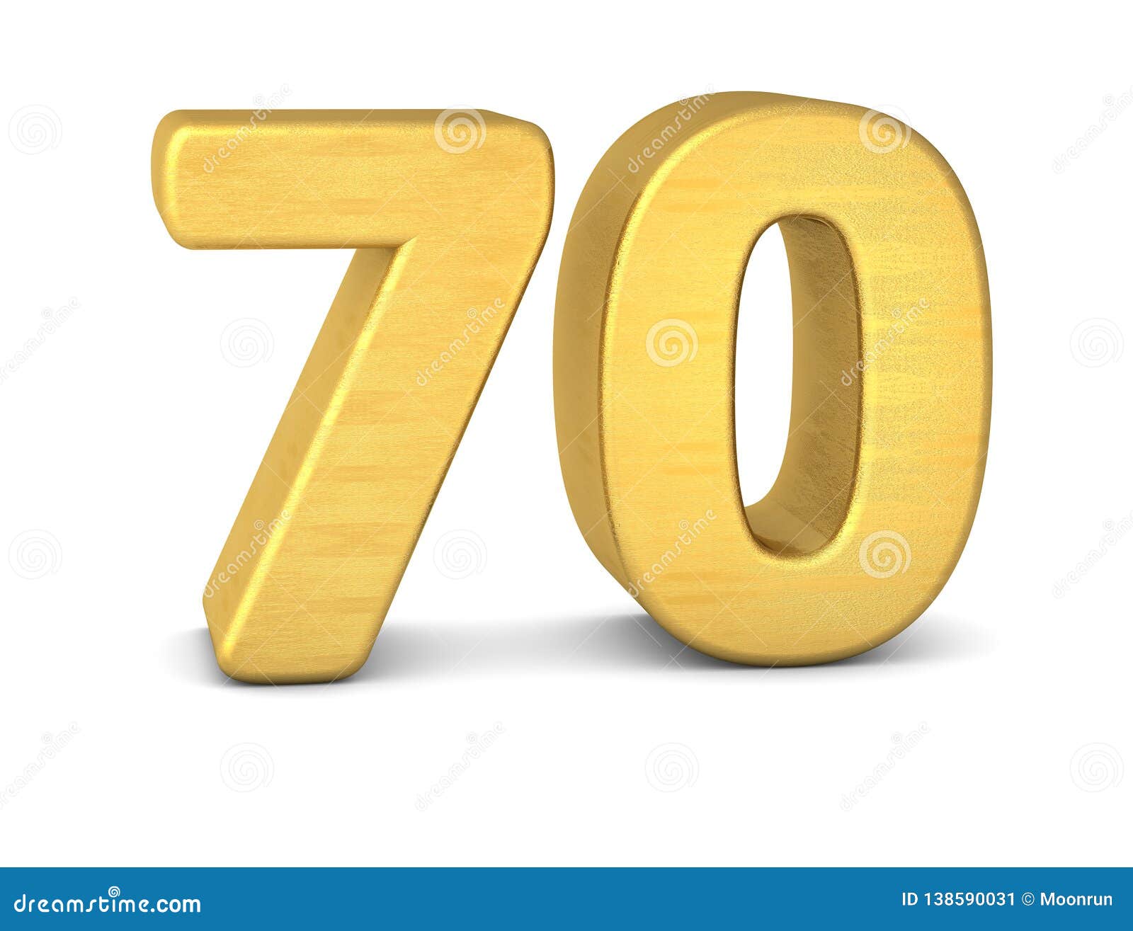3d number 70 gold stock illustration. Illustration of book - 138590031