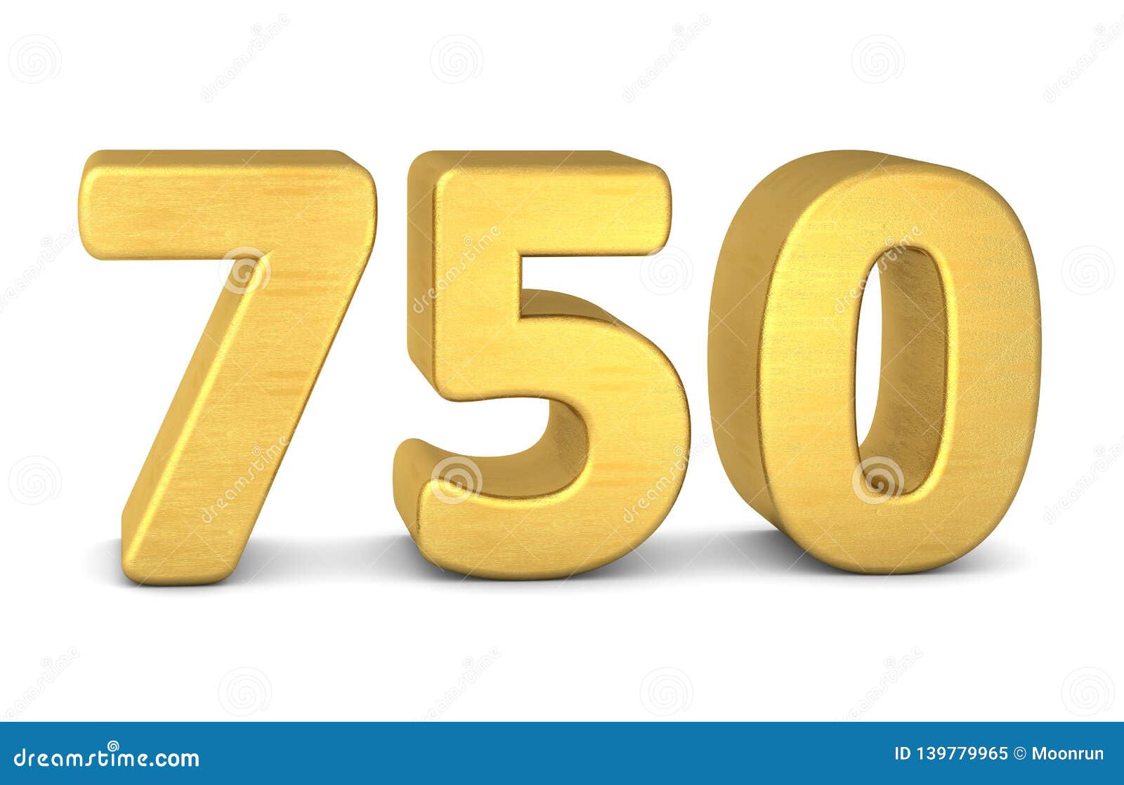 3d number 750 gold stock illustration. Illustration of rich - 139779965