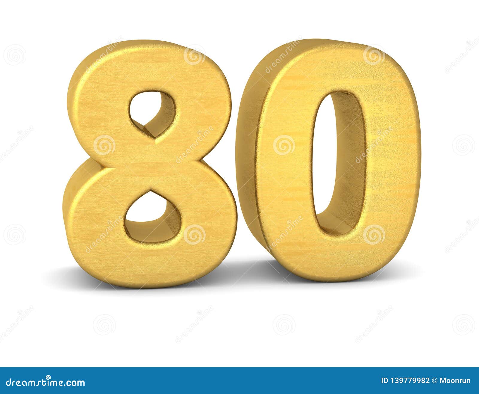 3d number 80 gold stock illustration. Illustration of metallic - 139779982