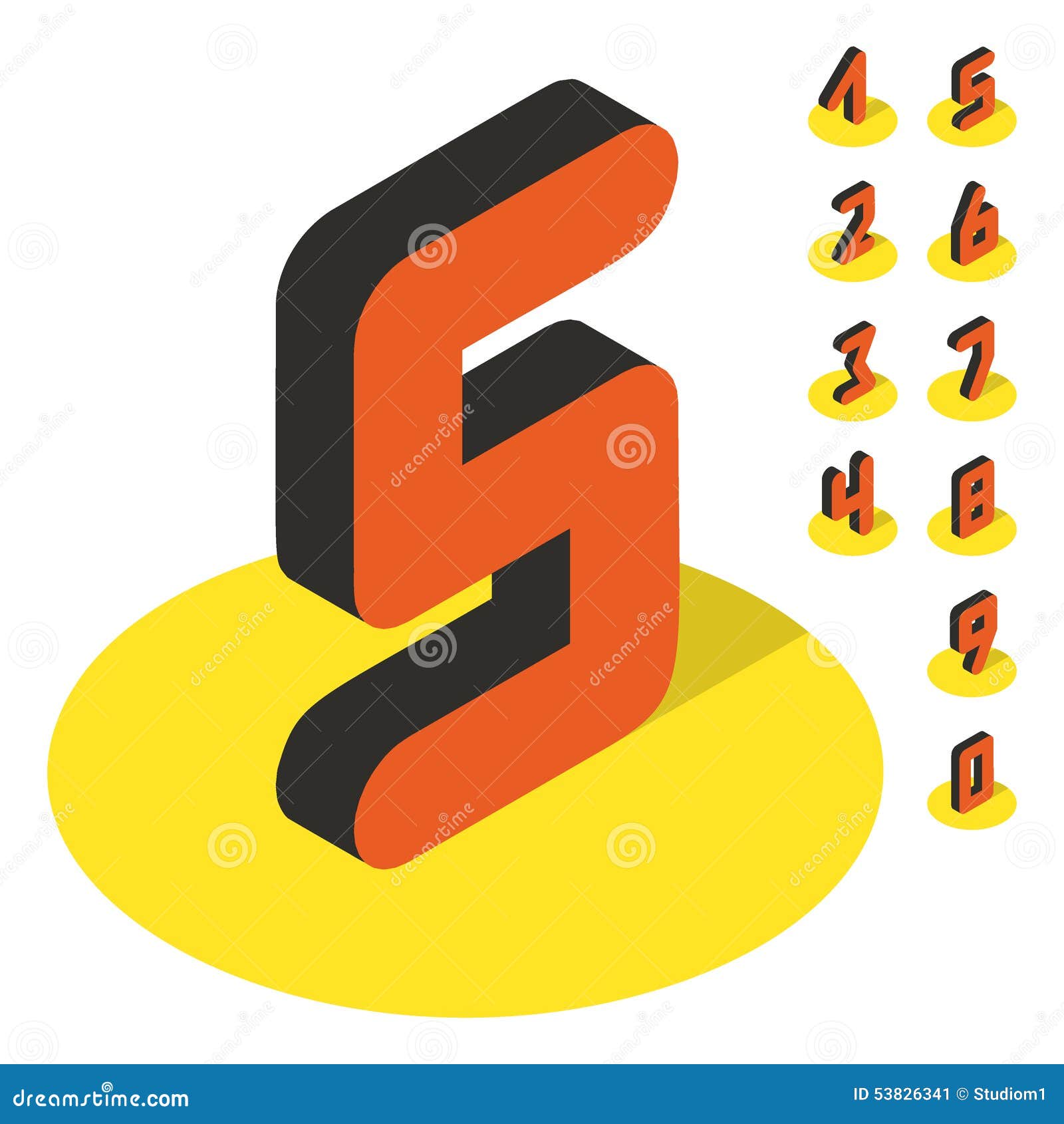 3D Number Icons. Vector Set Stock Vector - Illustration of design ...