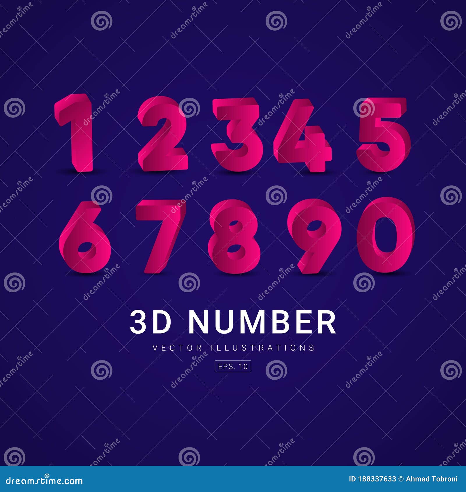 3 D Number Label Vector Template Design Illustration Stock Vector ...