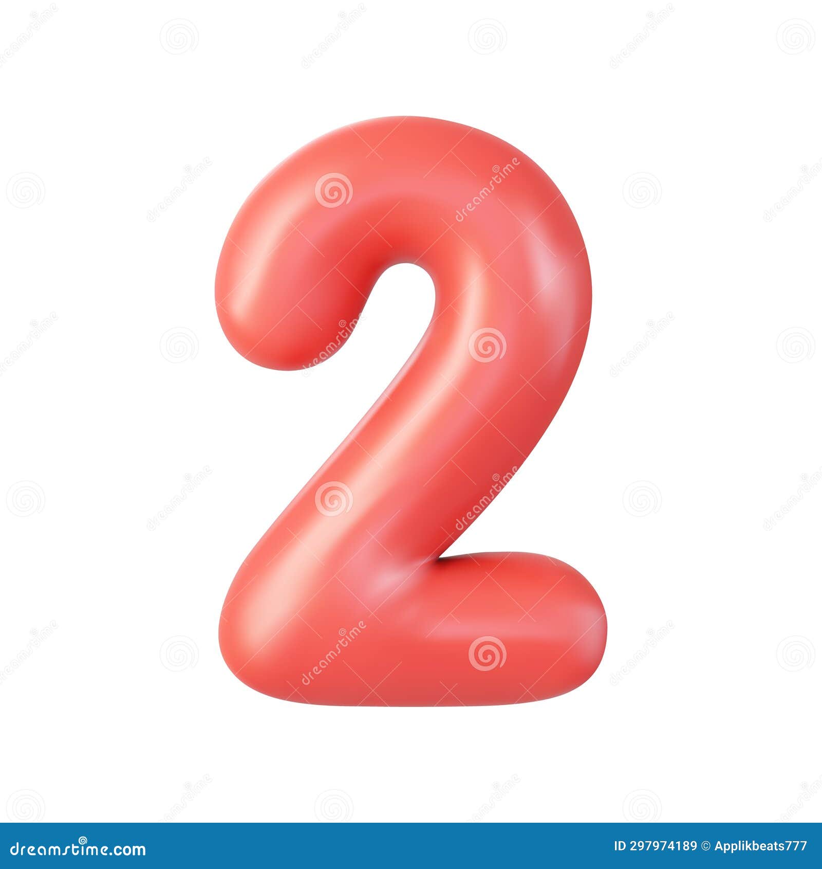 3d Number 2. Two Number Sign Red Color Stock Vector - Illustration of ...