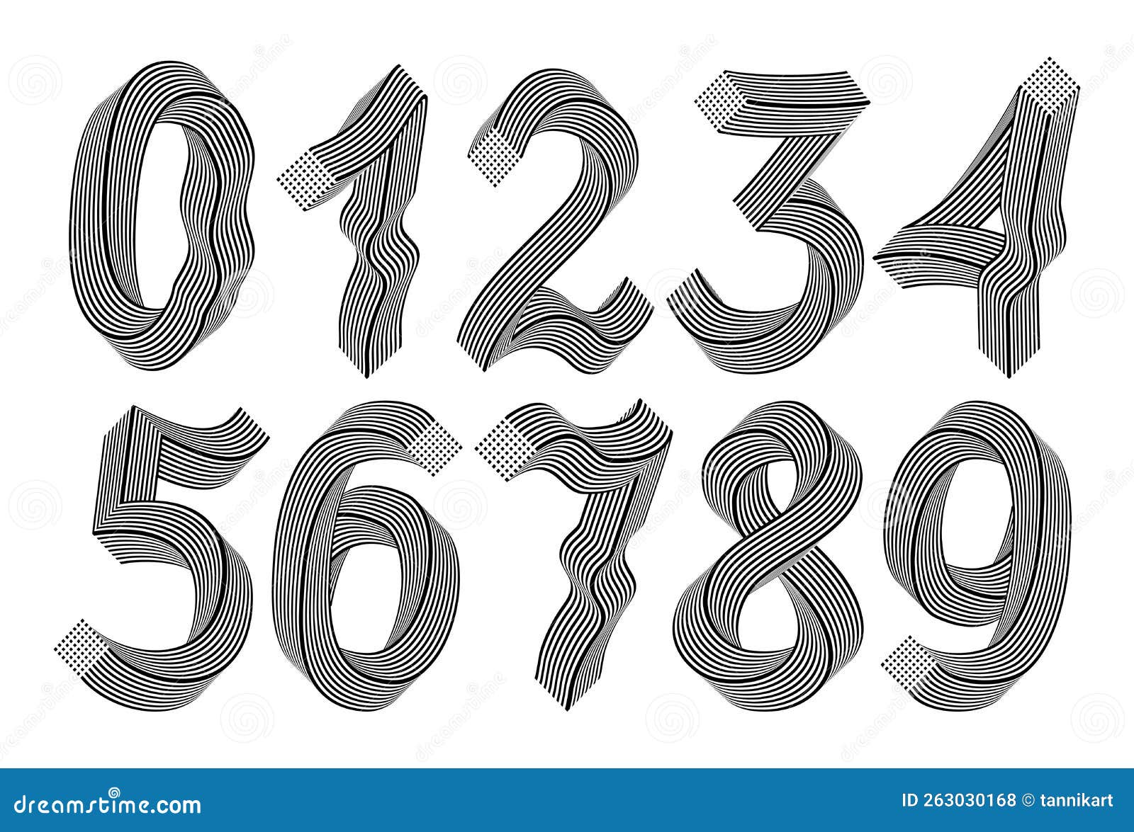 3d Numbers 0-9. Collection of Arithmetic Numbers Stock Vector ...