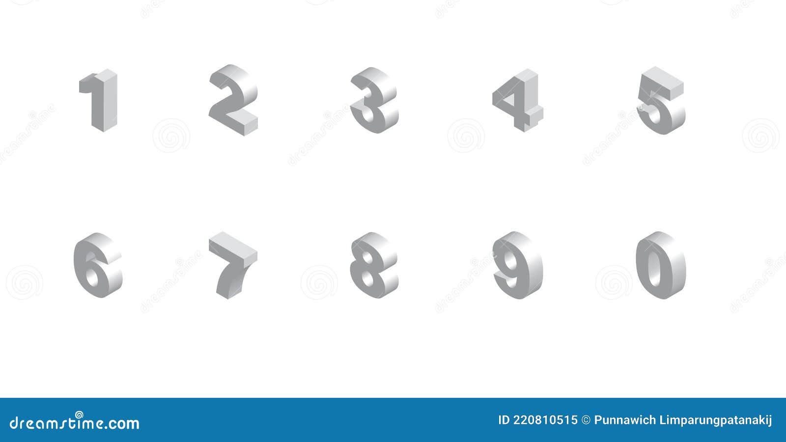 3d Numbers Set Animate Isometric Vector Stock Vector - Illustration of ...