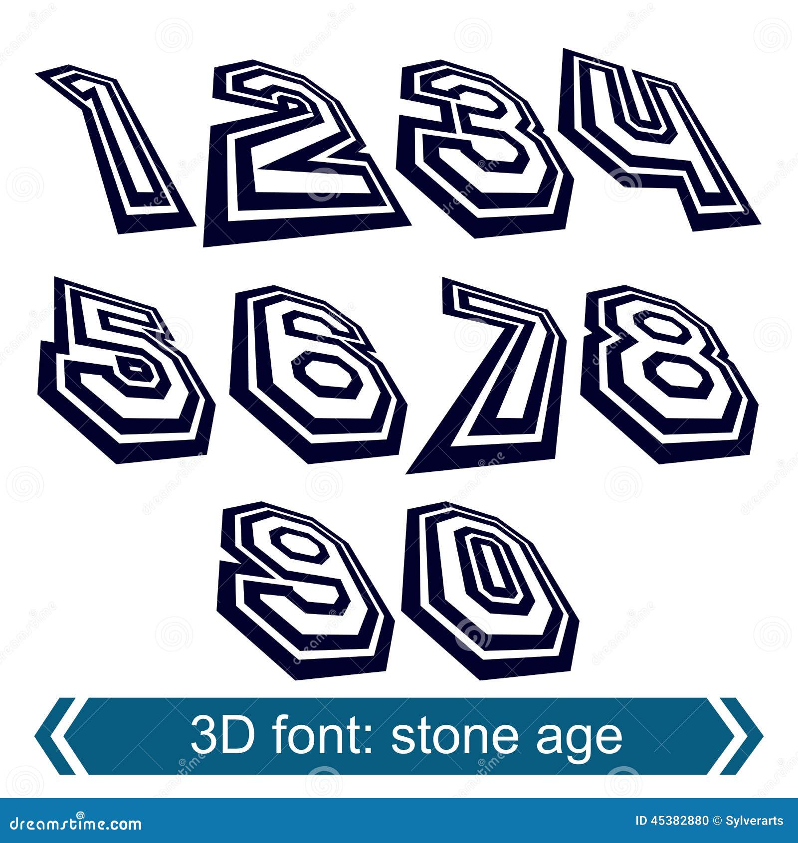 3d Numbers in Rotation, Stylish Vector Numeration Stock Vector ...