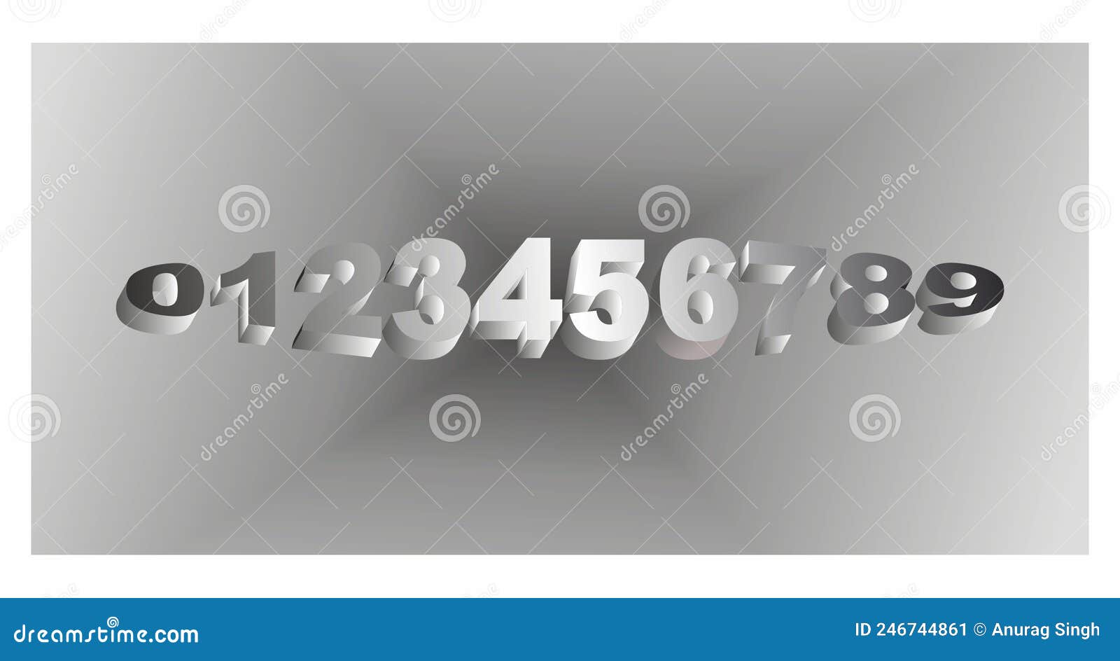 3D Numbers silver color stock illustration. Illustration of advertising ...