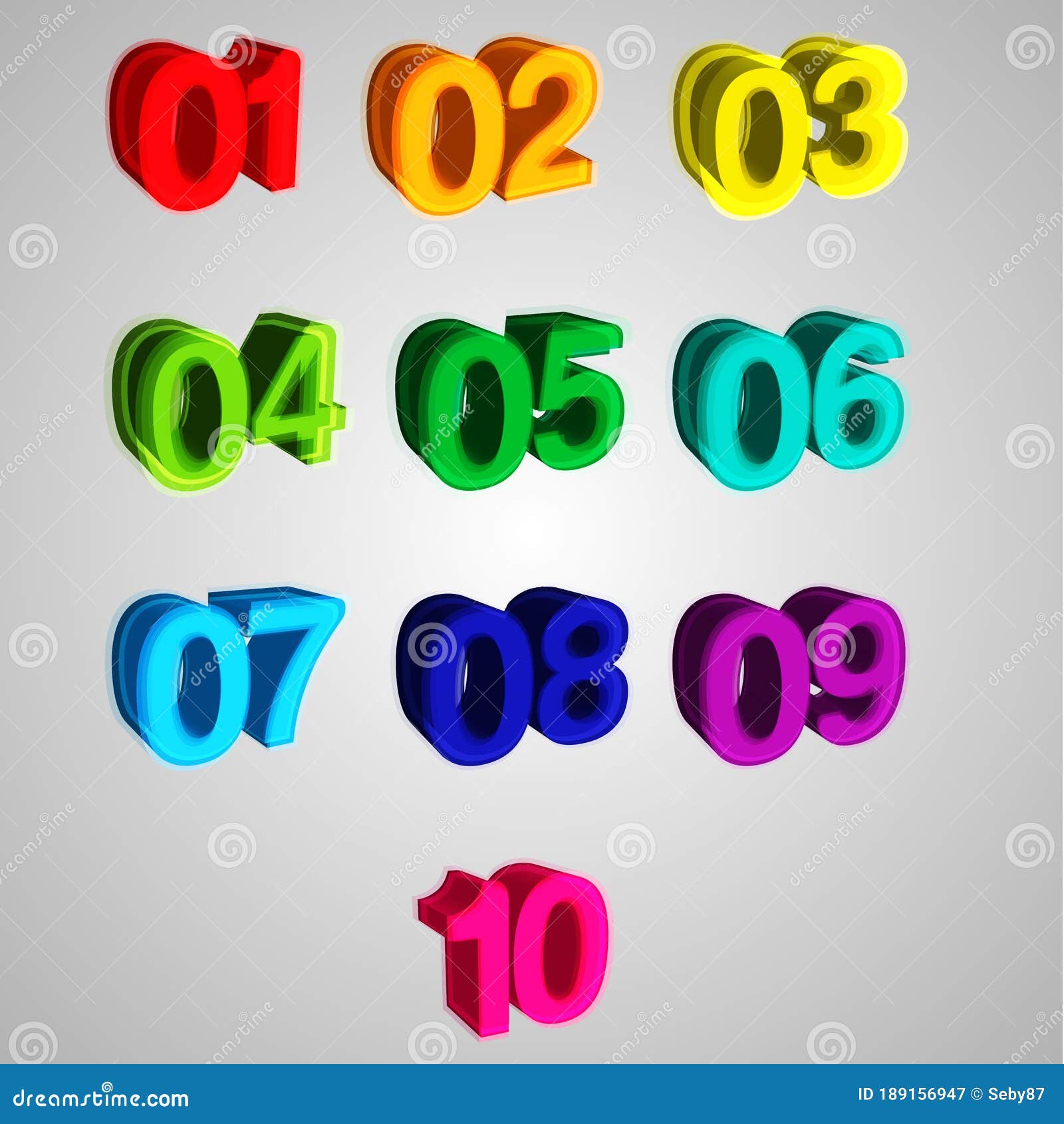 3D numbers, vector stock vector. Illustration of school - 189156947