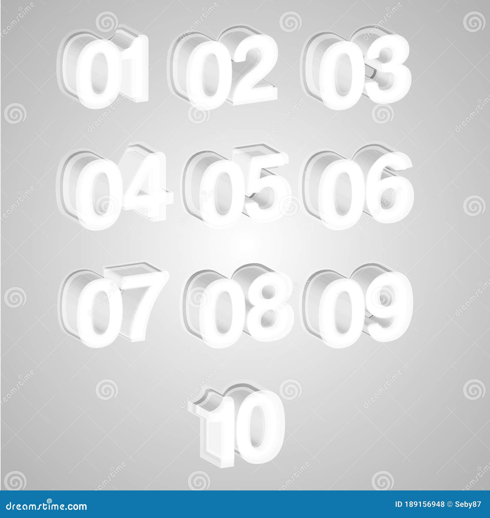3D numbers, vector stock vector. Illustration of design - 189156948