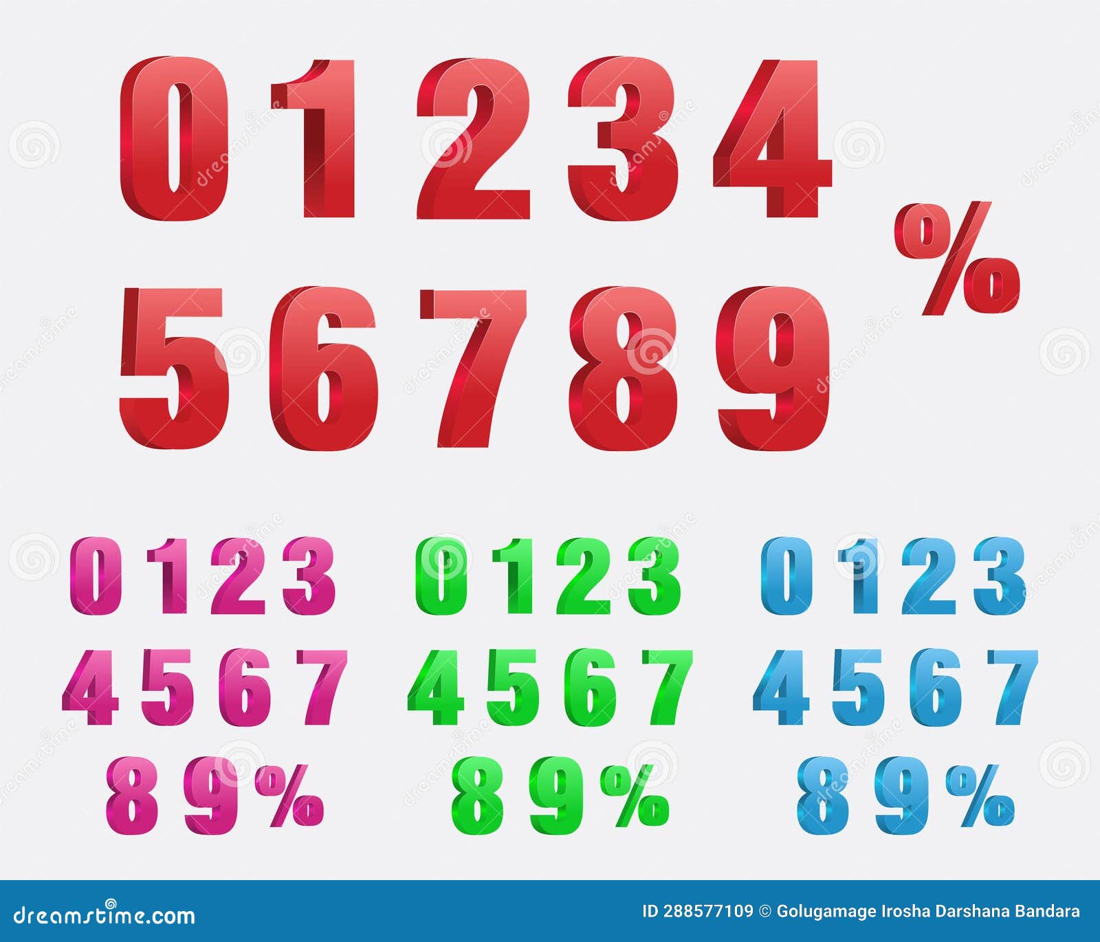 "Vibrant 3D Vector Numbers - Colorful Alphabet and Numeric Designs for ...