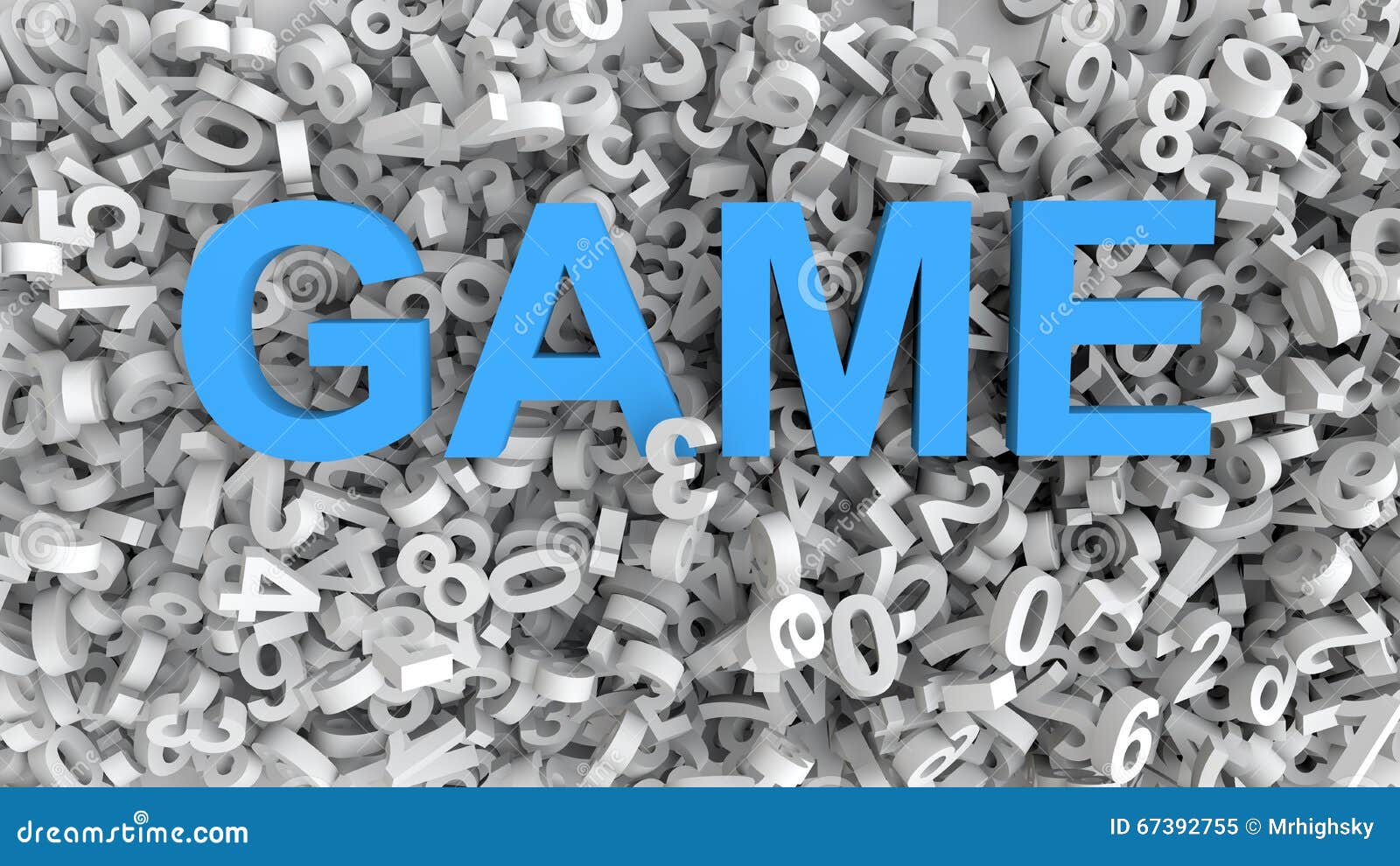 3d numbers and word Game stock illustration. Illustration of accounting ...