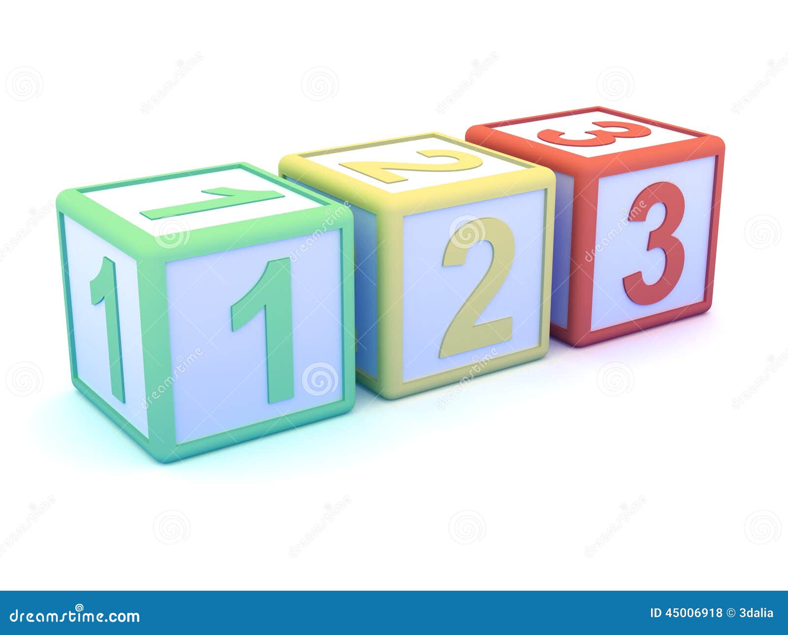 3d Numerical wooden blocks stock illustration. Illustration of learning ...