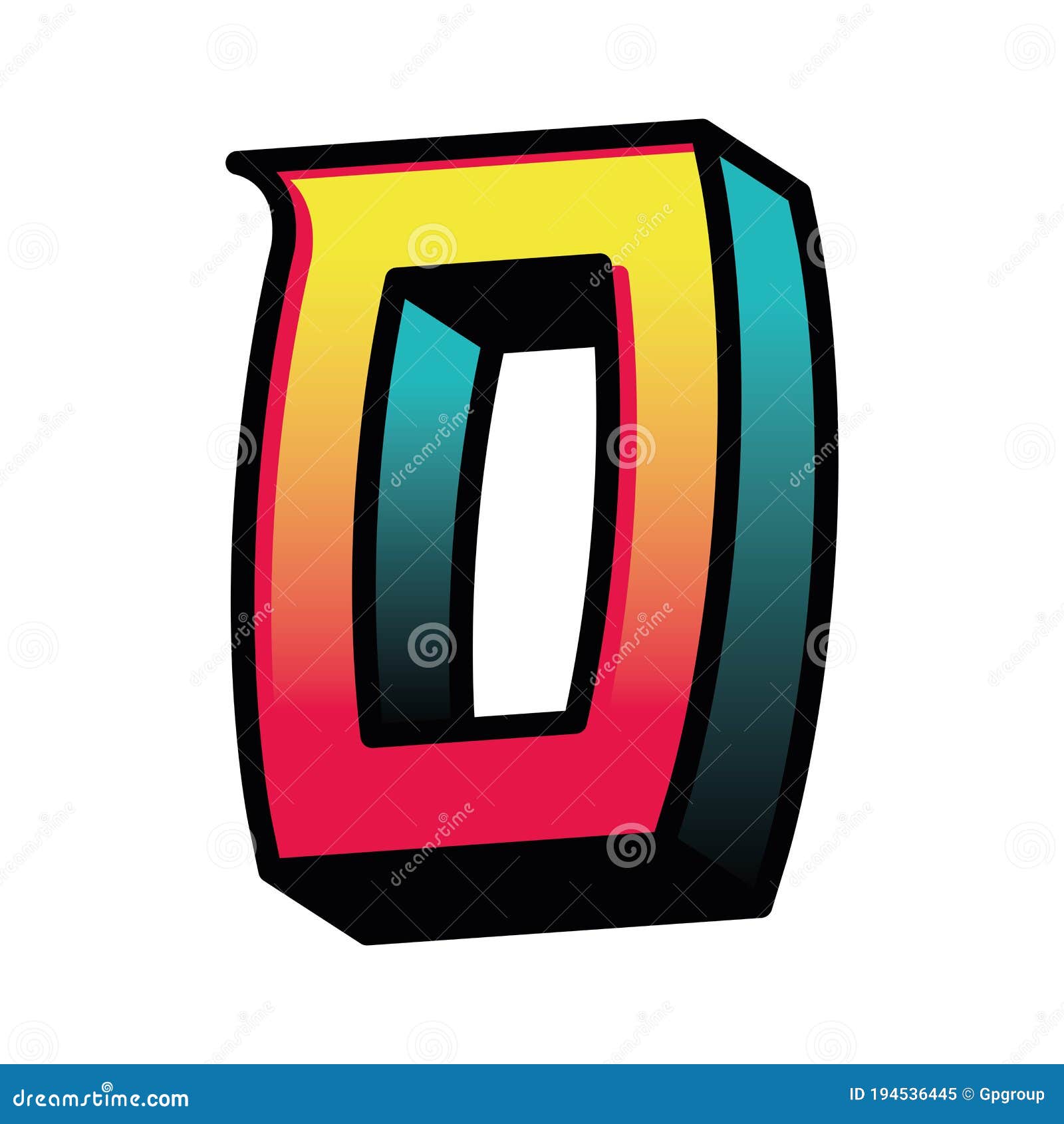 3d o letter vector design stock vector. Illustration of typo - 194536445