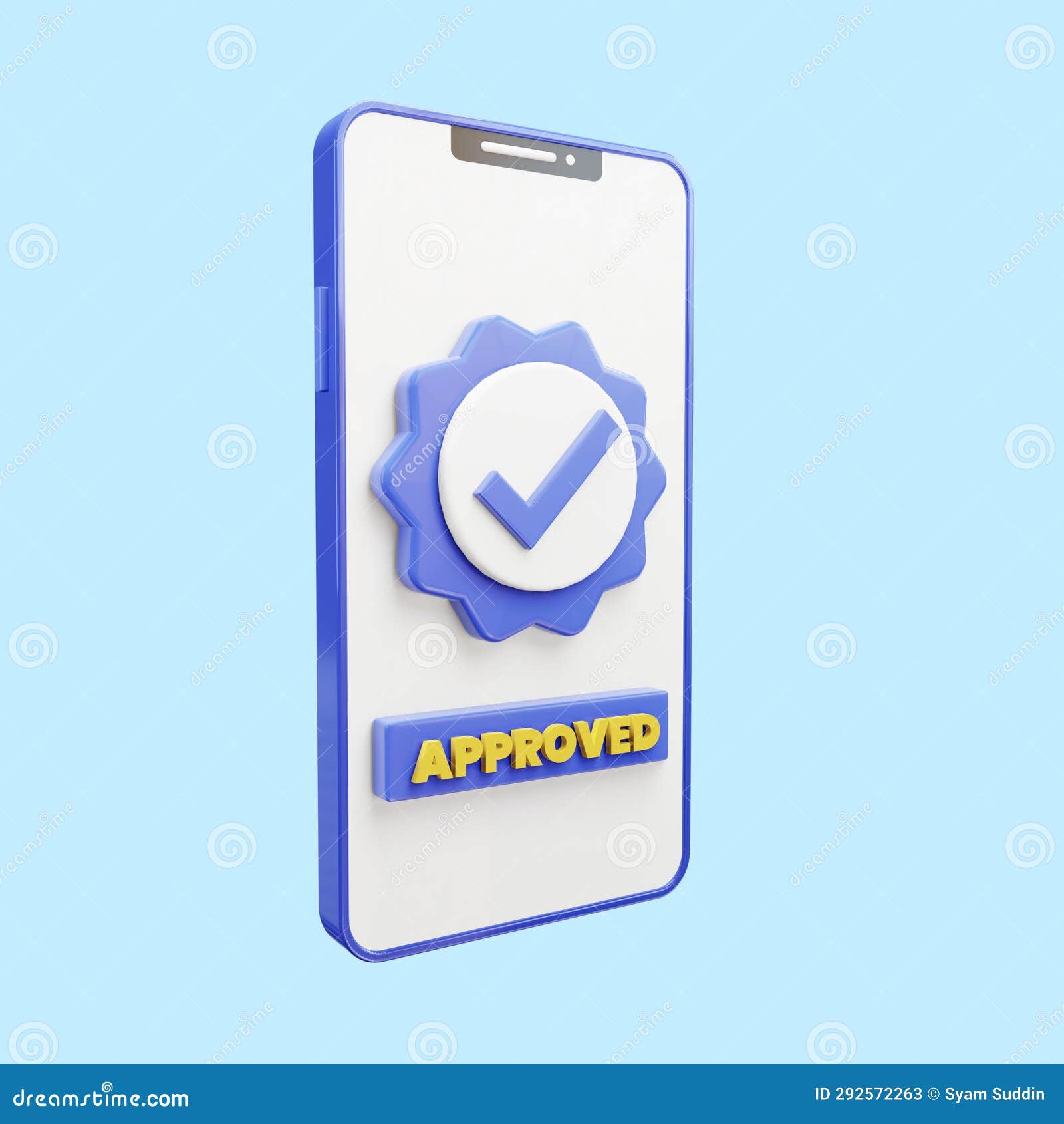 3D Object of Approved Icon with a Checklist Stock Illustration ...