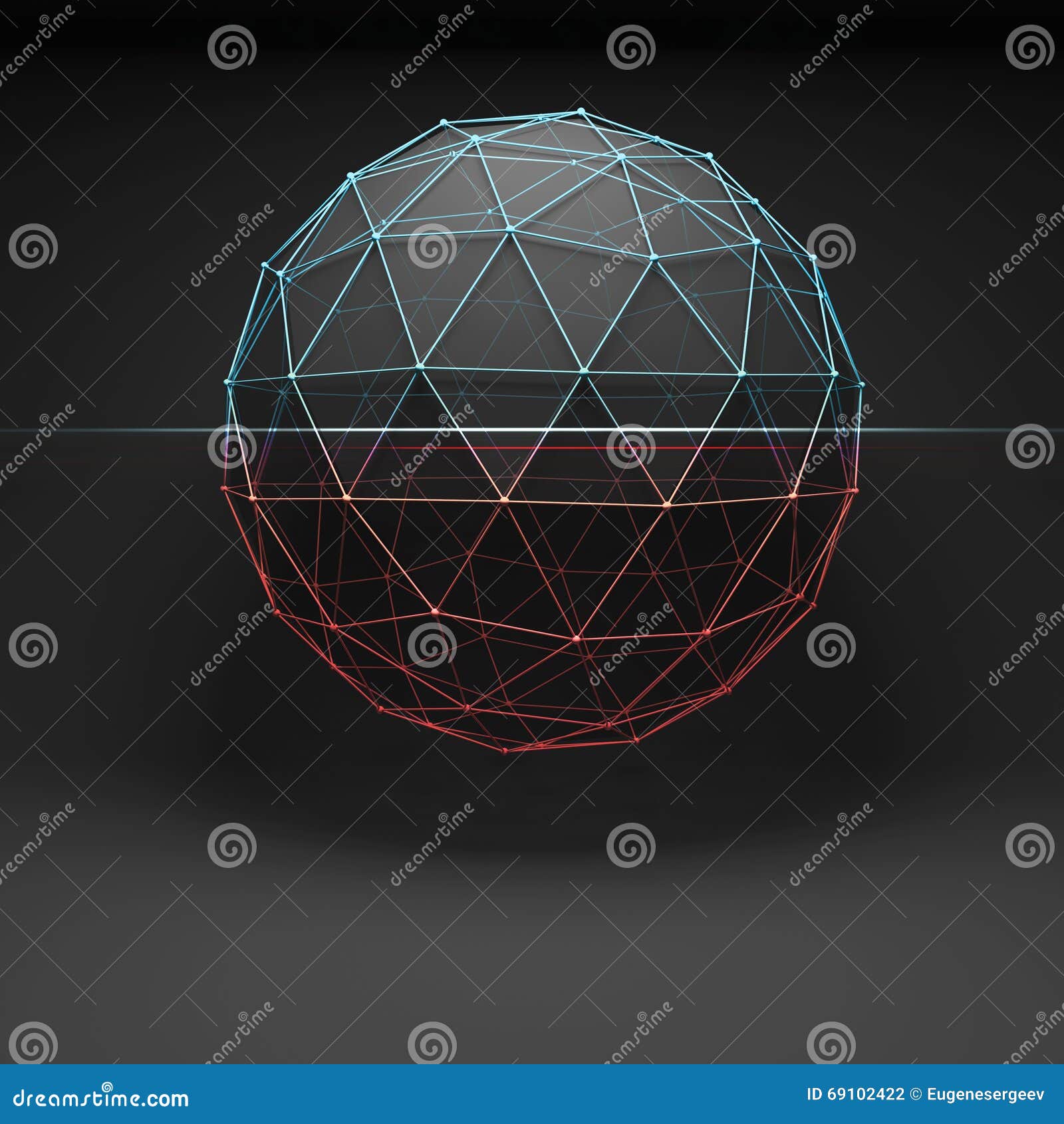 3d Object Covered with Lattice Wire-frame Mesh Stock Illustration ...