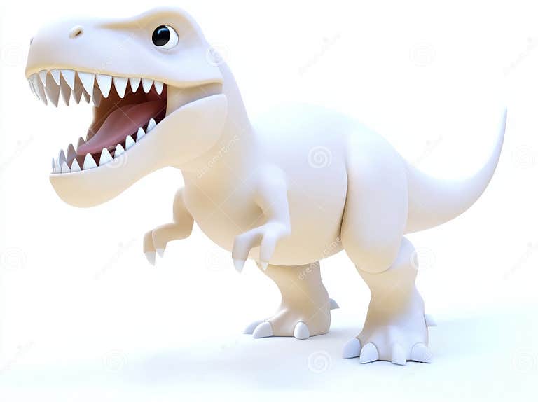A 3D Object Illustration Featuring an Abstract White T-Rex. Stock ...