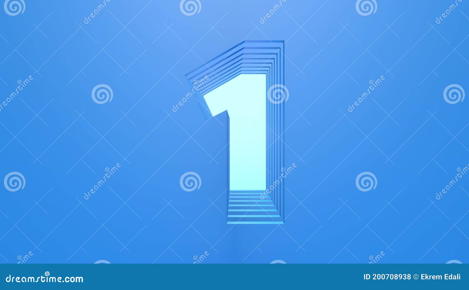 3D Object Layered Characters: Number "1 Stock Illustration ...