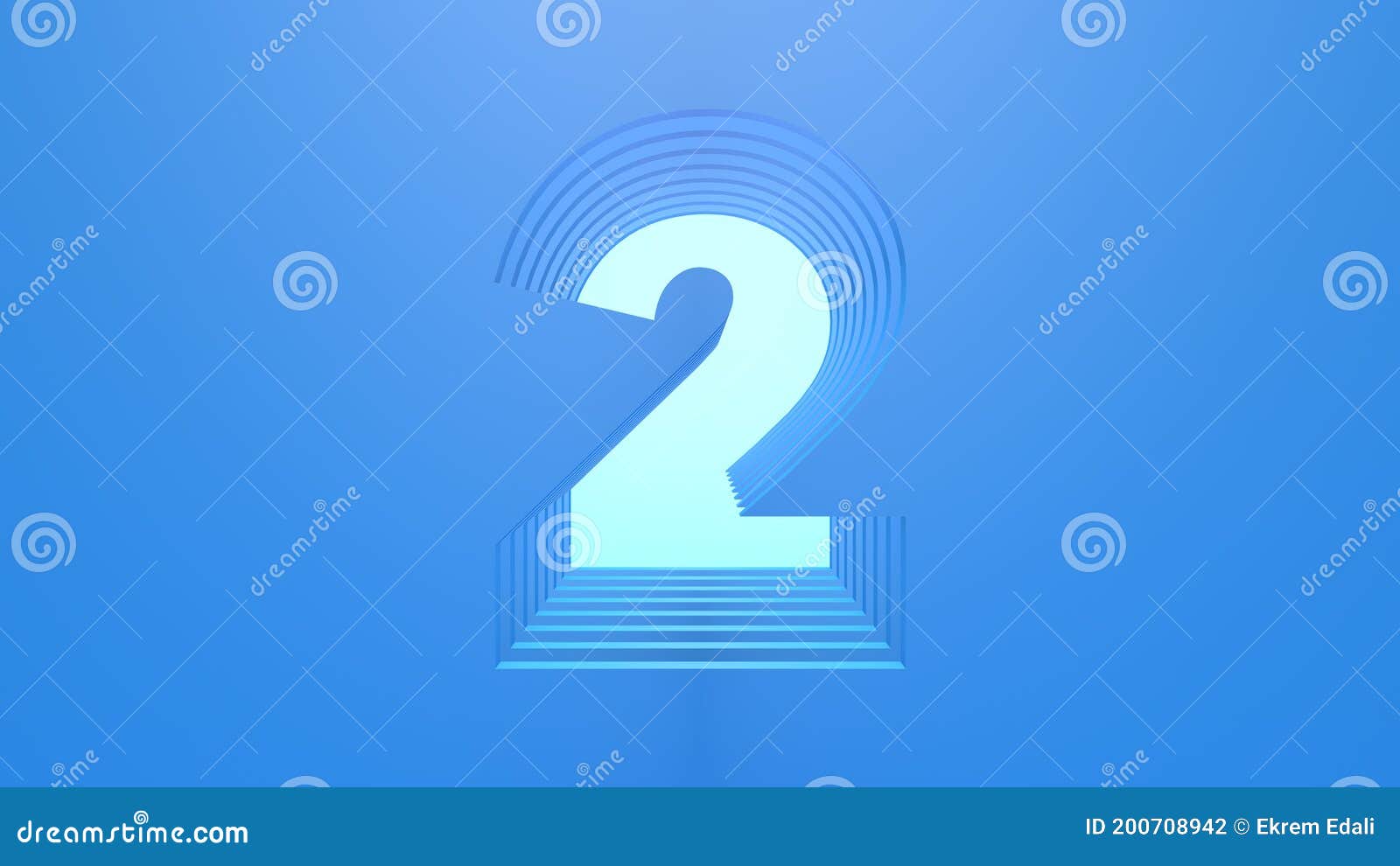 3D Object Layered Characters: Number "2 Stock Illustration ...