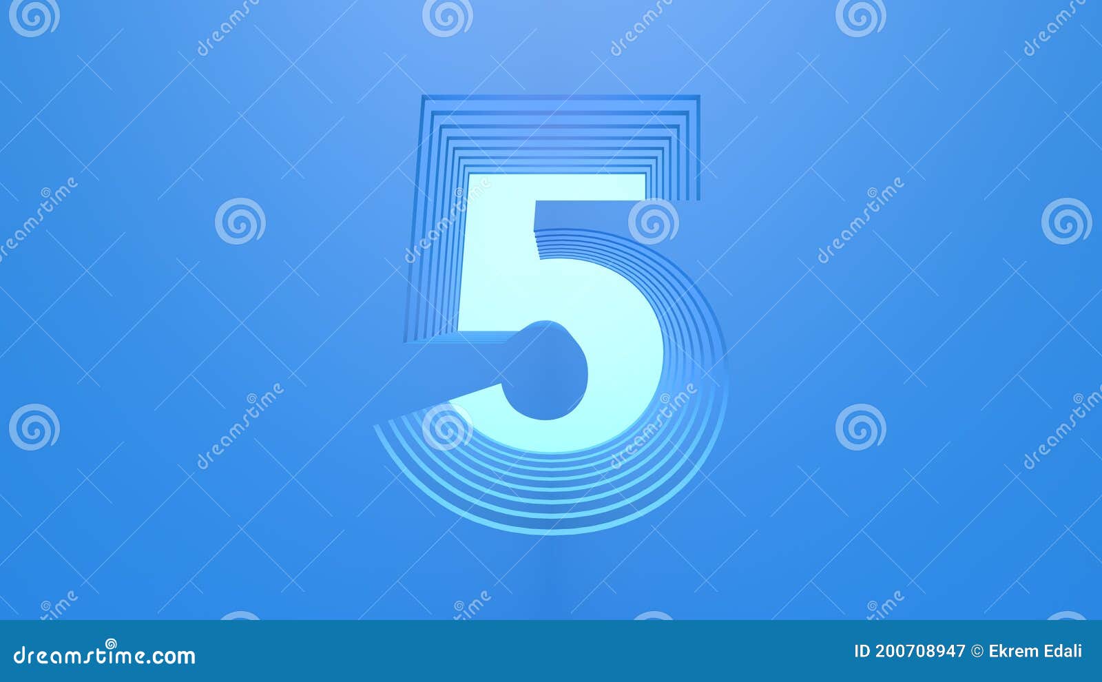 3D Object Layered Characters: Number "5 Stock Illustration ...