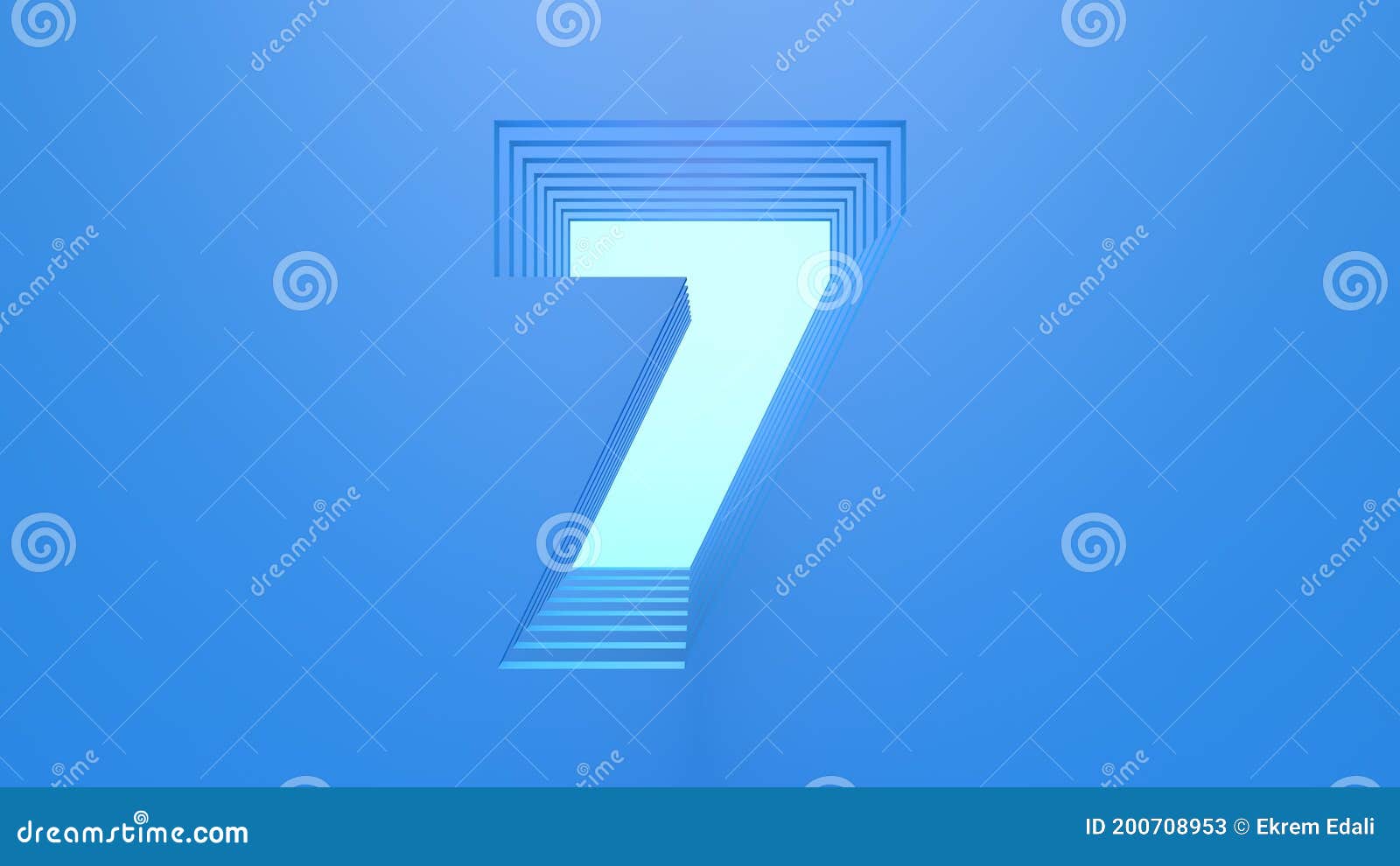 3D Object Layered Characters: Number "7 Stock Illustration ...
