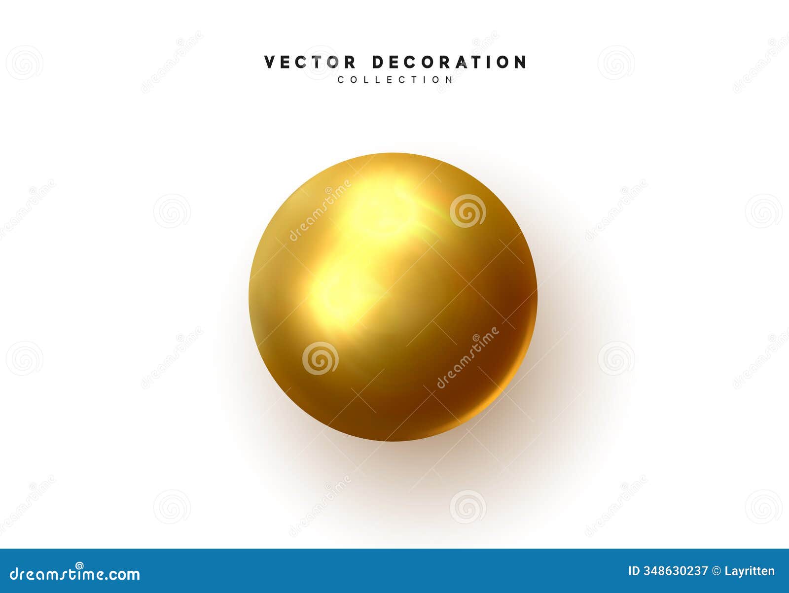 3d Object Round Sphere, Golden Ball. Vector Illustration Stock ...