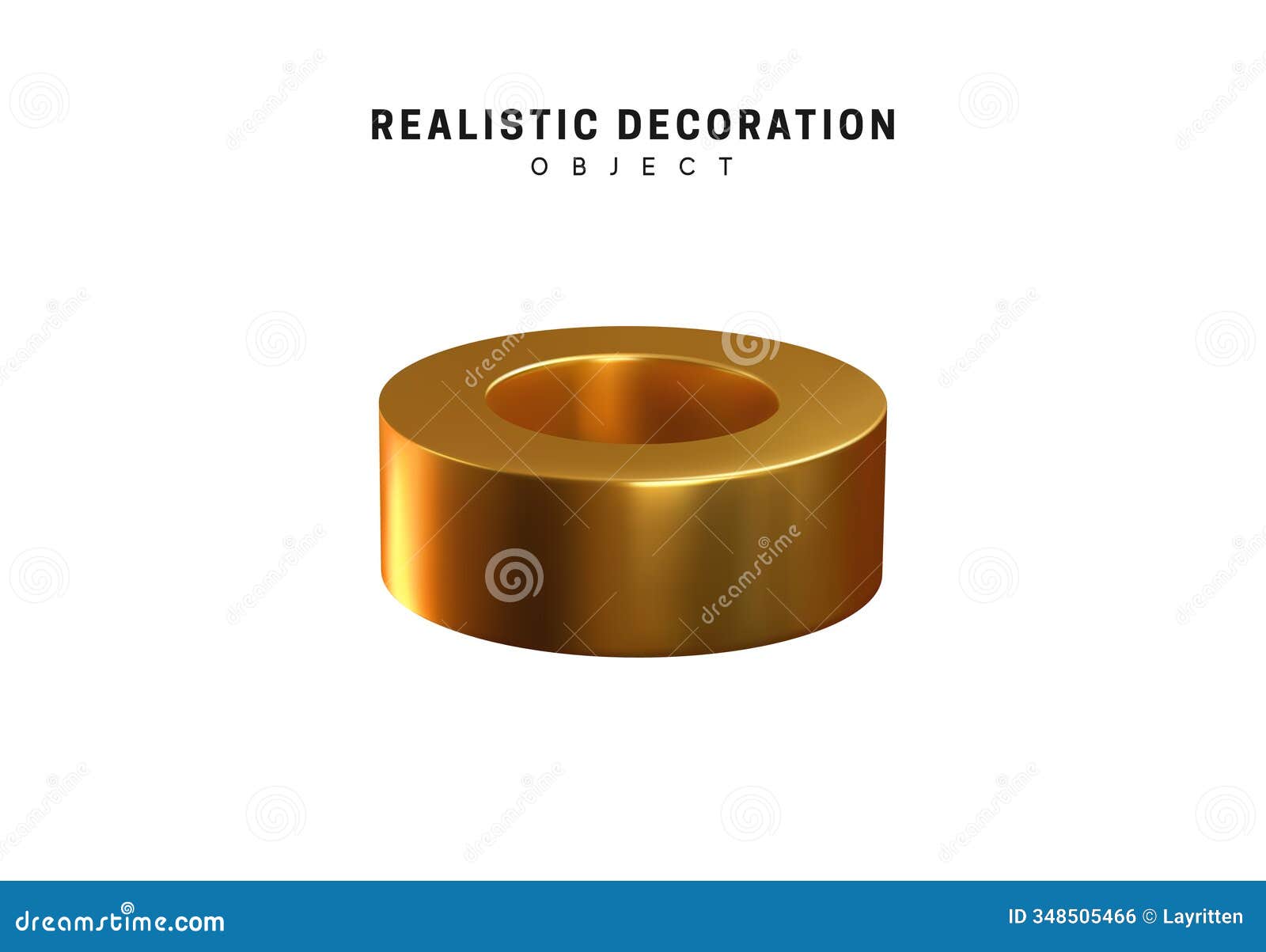 3d Objects Realistic Metallic Gold Color. Geometric Elements Isolated ...