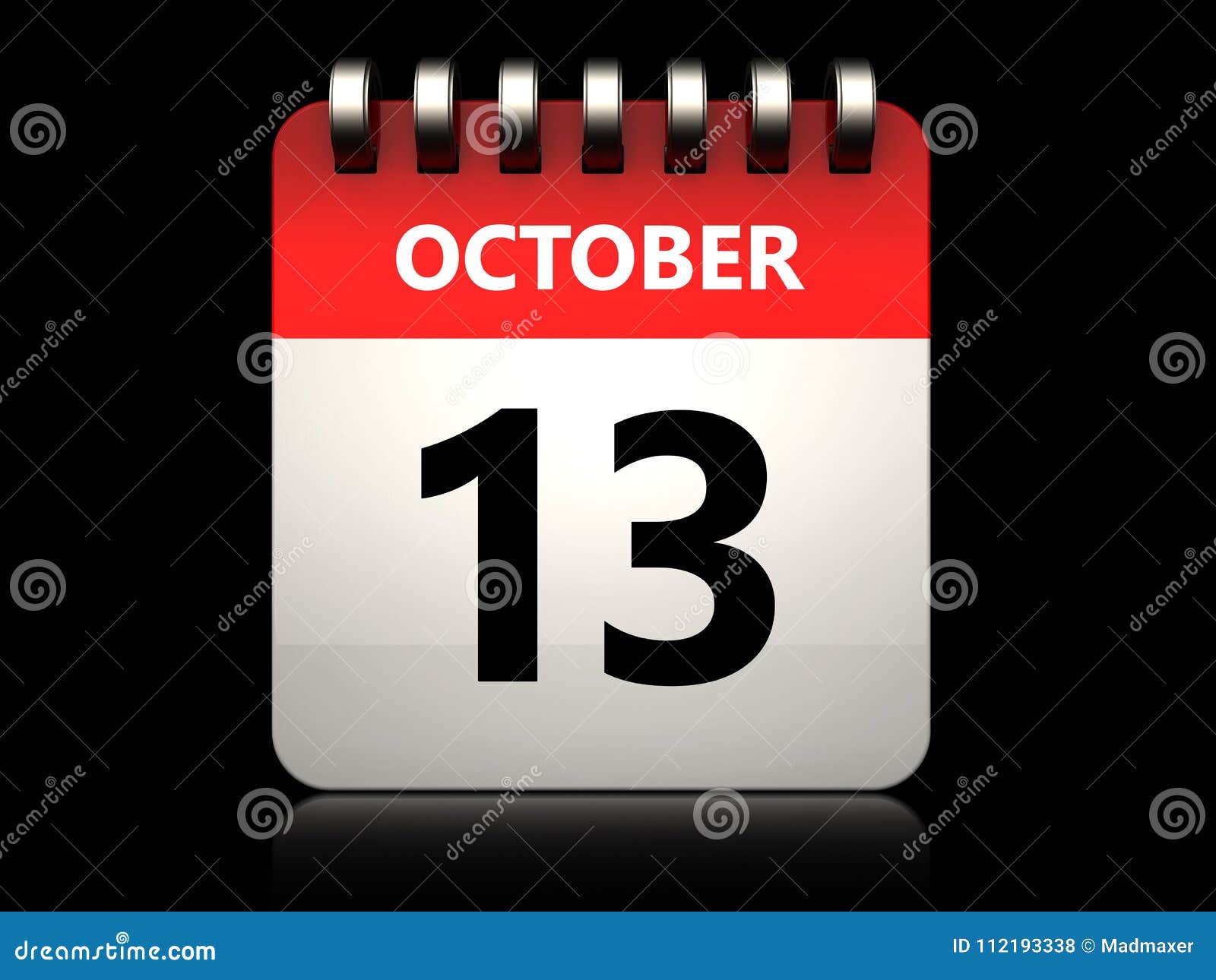 3d 13 October Calendar Stock Illustration | CartoonDealer.com #112193338