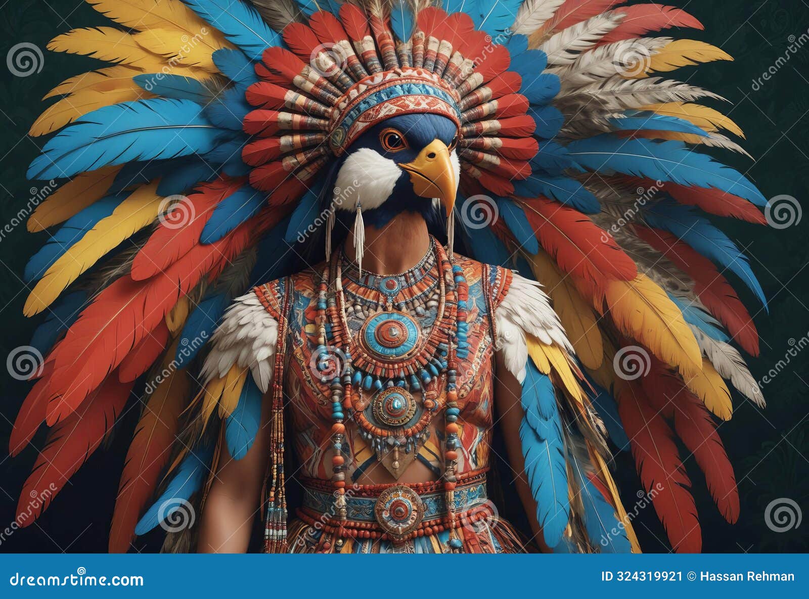 A 3D Ode To Nature and Culture in a Majestic Bird Stock Illustration ...