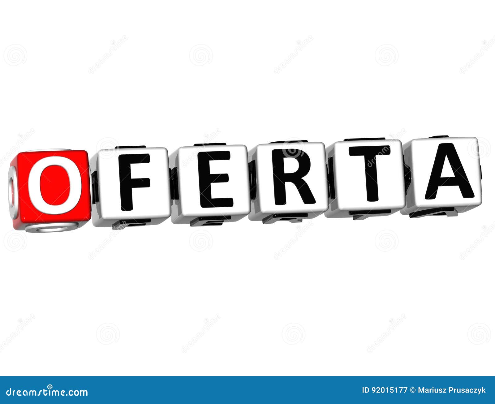 3D Oferta Block Text on White Background Stock Illustration ...